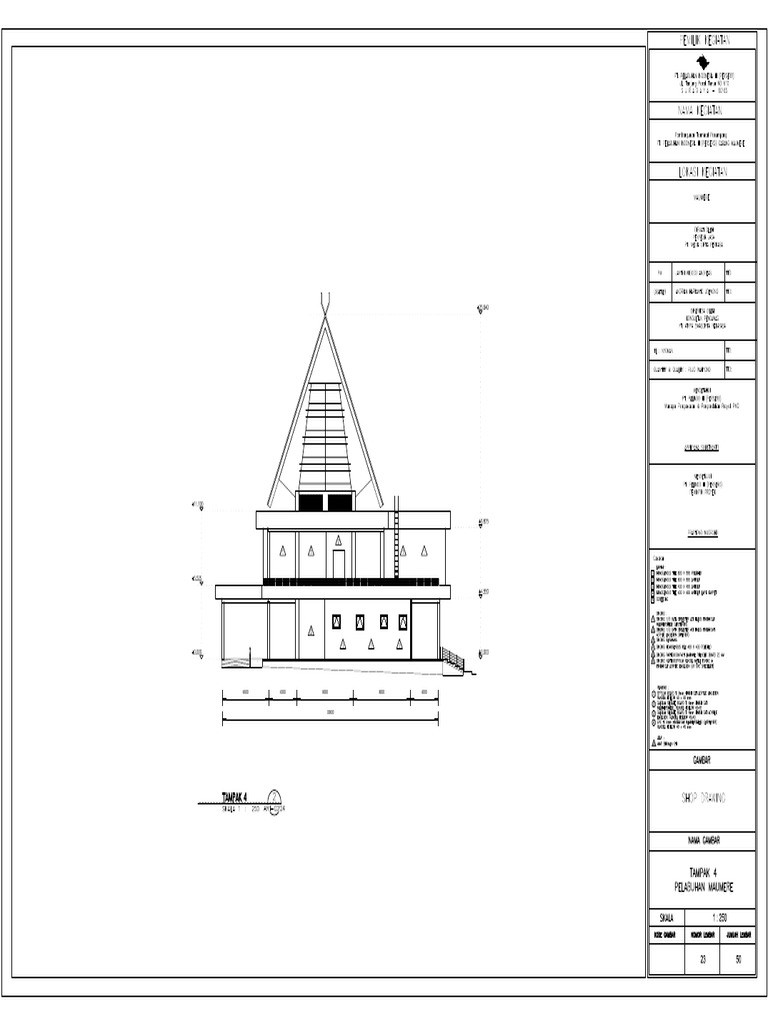Gambar Arsitek Pelabuhan Maumere Tampak Samping Kanan | PDF