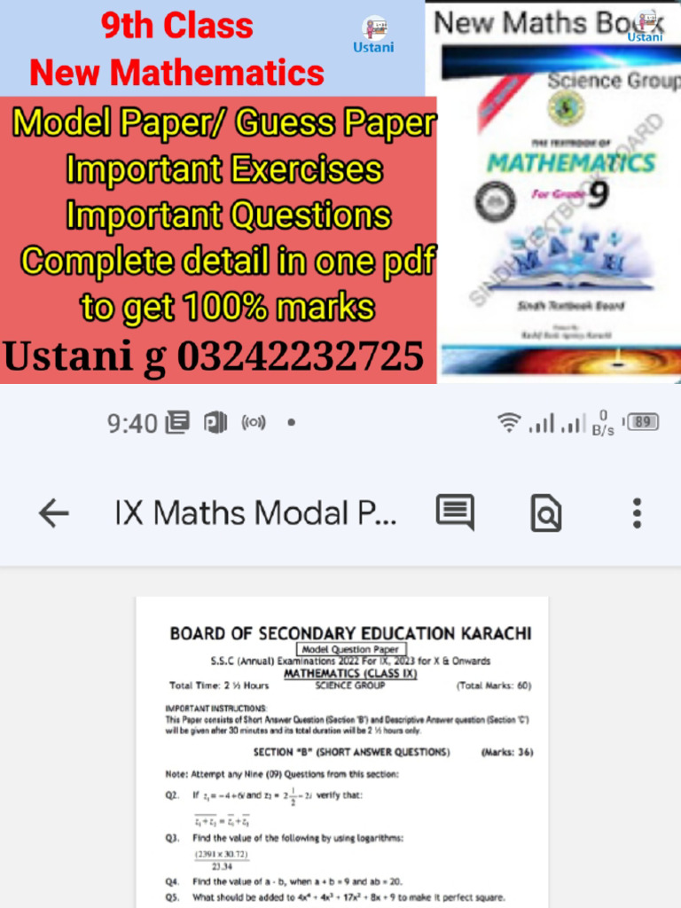 IX Class Mathematics Important Questions 2023 | PDF