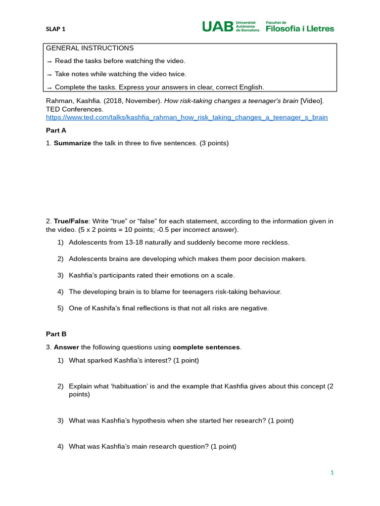 Kashfia Rahman's TED Talk Summary | PDF