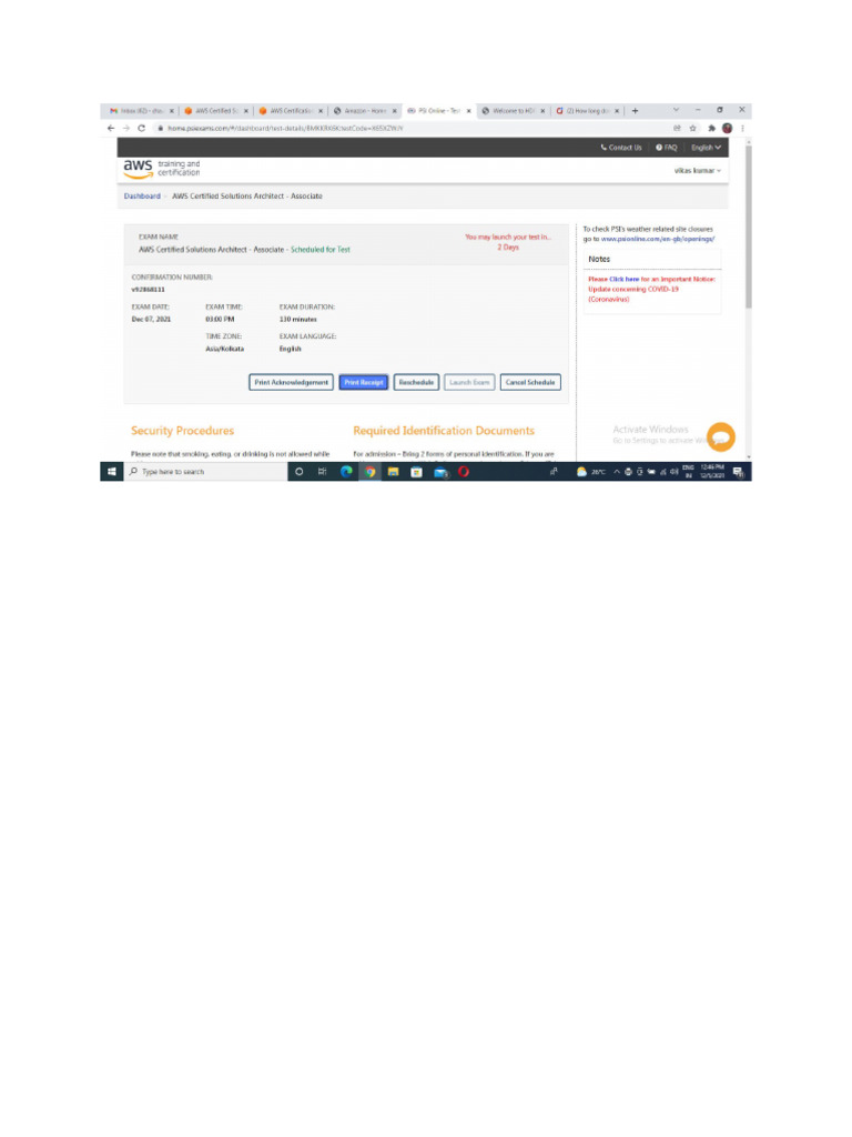 AWS Exam Schedule | PDF