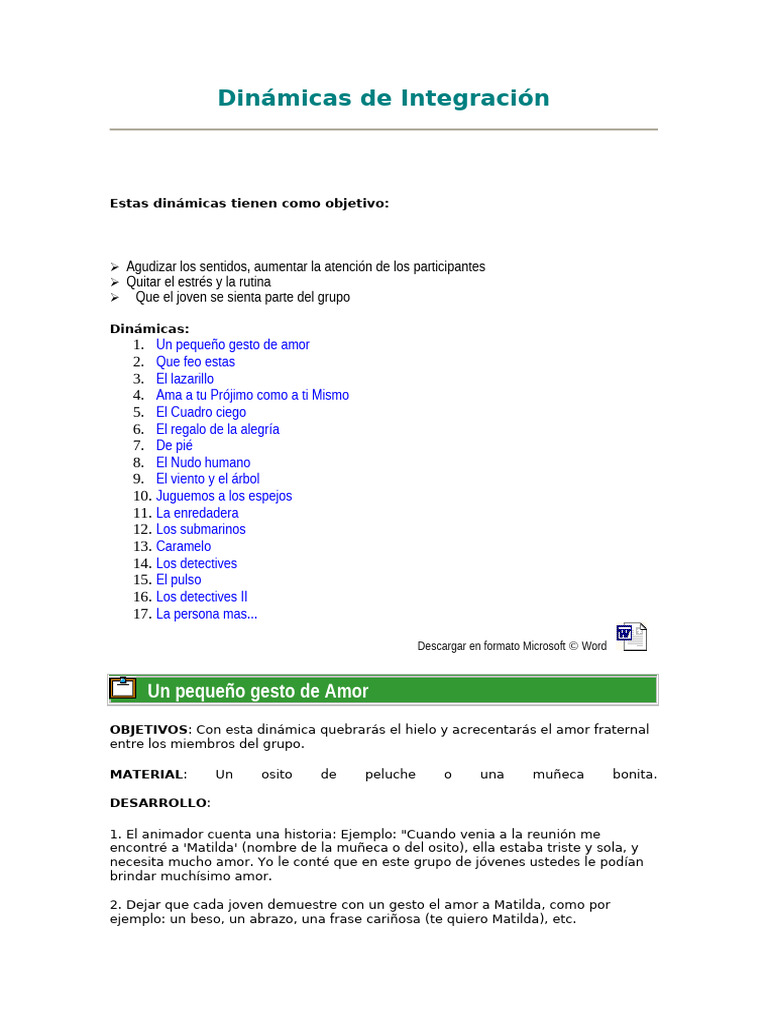 Dinámicas de Integración para Grupos | PDF