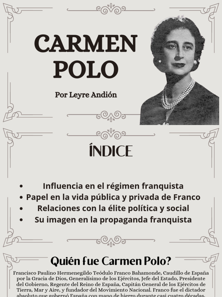 Carmen Polo: Poder y Lujo en Franco | PDF | Francisco franco | España ...