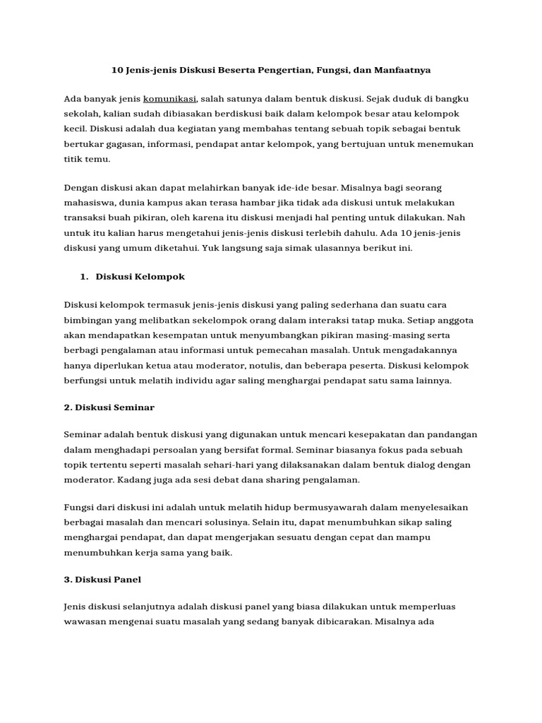 10 Jenis Diskusi | PDF