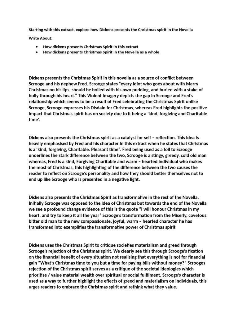 Christmas Spirit and Scrooge's Transformation | PDF | Ebenezer Scrooge