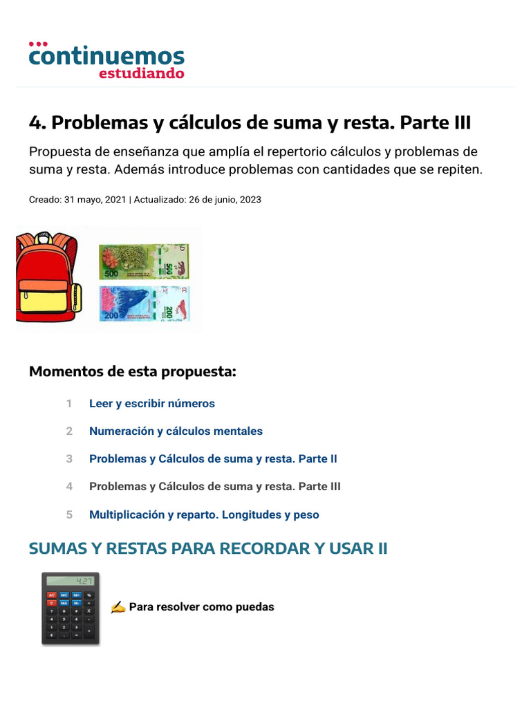 Problemas de Suma y Resta para Niños | PDF | Pagos | Comercio