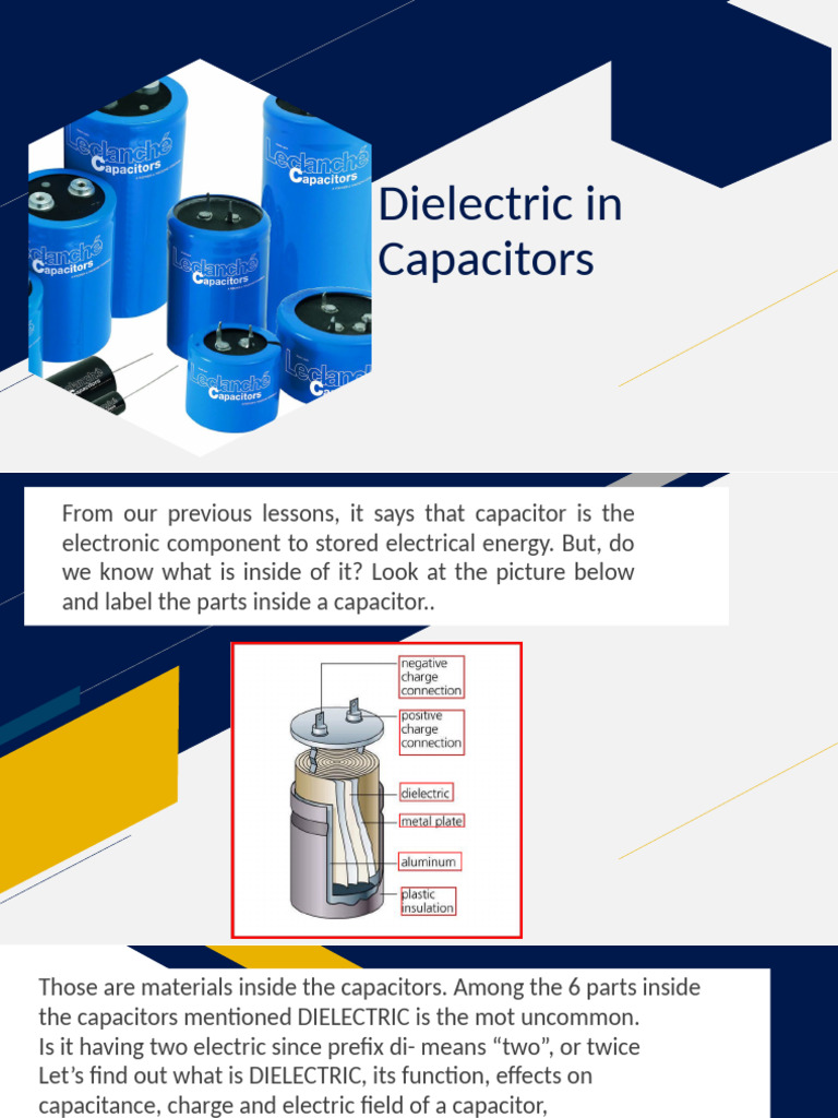 Role of Dielectrics in Capacitors | PDF | Dielectric | Capacitor
