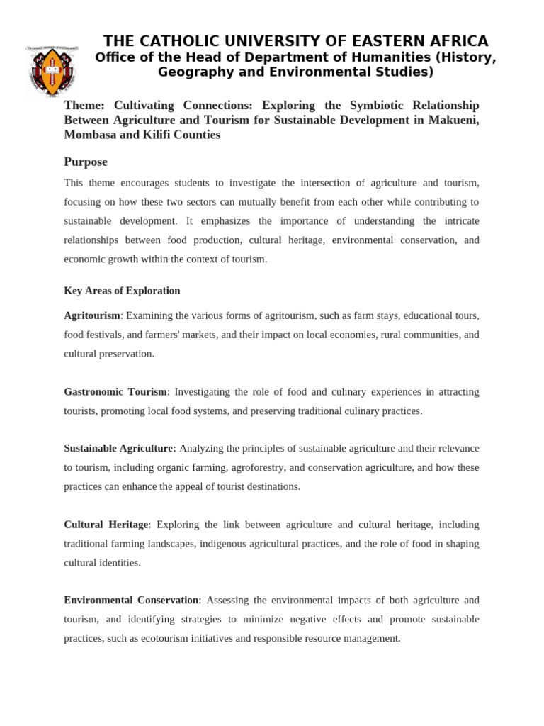 GEO 311 Fieldwork Theme, 2025 | PDF | Tourism | Agriculture