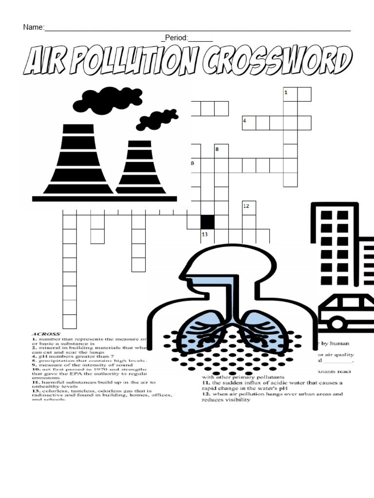 Air Pollution Crossword | PDF