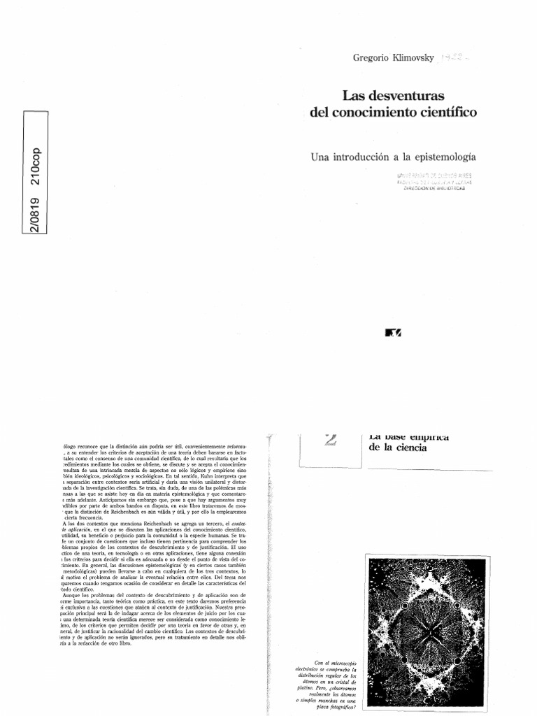 klimovsky-las-desventuras-del-conocimiento-cientifico-CAP. 2.3.3.4.7.8.9.10.11.12.13.14 | PDF