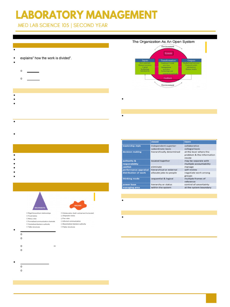 MLS 105 - LABORATORY MANAGEMENT | PDF | Leadership | System