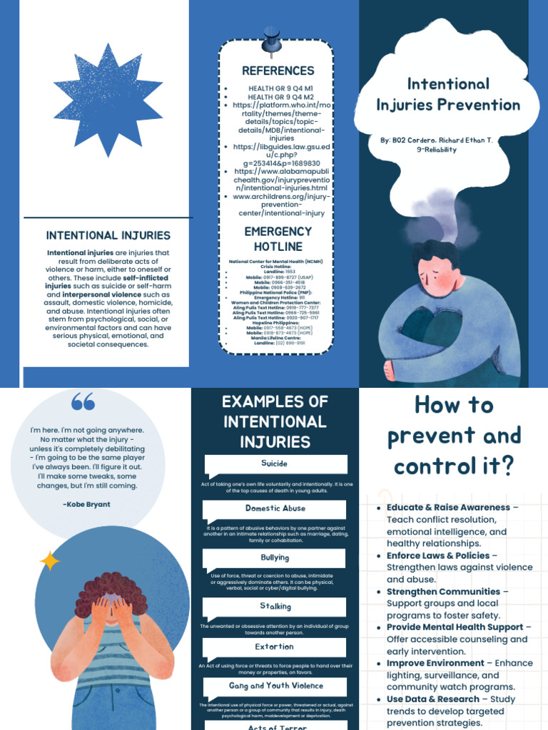 Blue Modern Watercolor Illustrative Mental Health Trifold Brochure ...