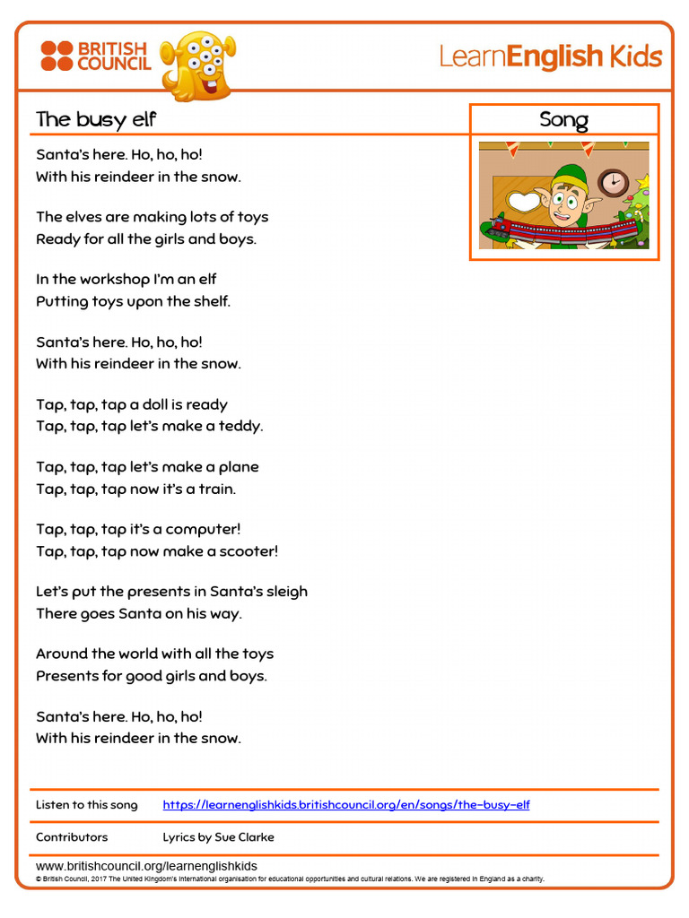 The Busy Elf Song for Kids | PDF