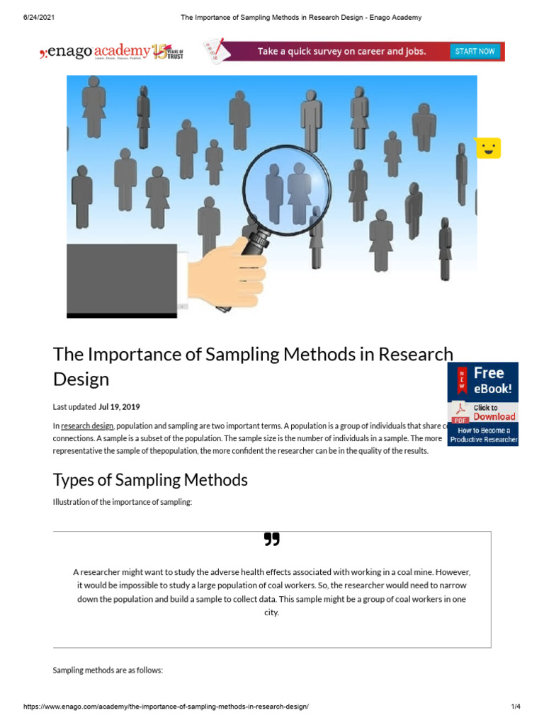 The Importance of Sampling Methods in Research Design - Enago Academy | PDF | Sampling ...