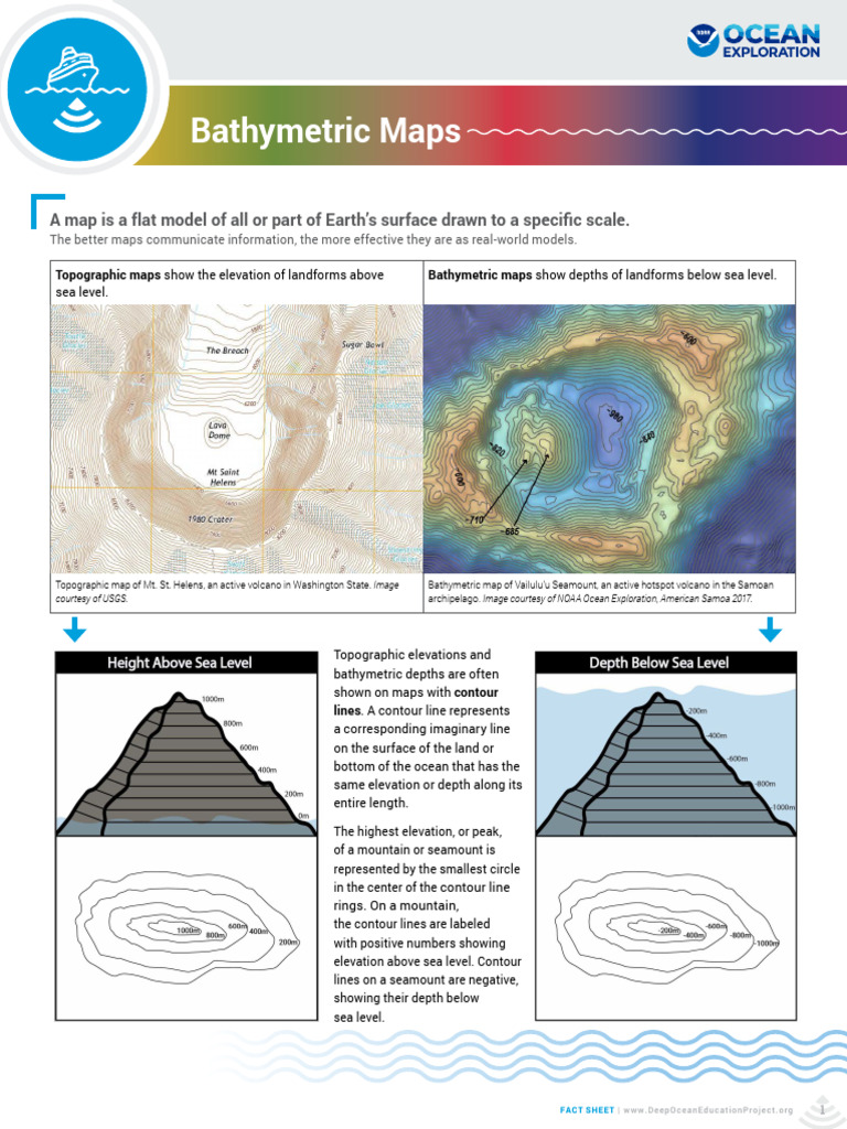 Bathymetric Mapping Fact Sheet | PDF | Topography | Sea Level