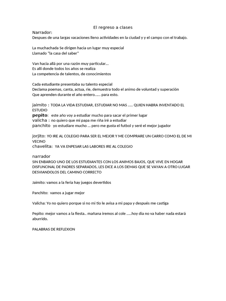 El Regreso A Clases | PDF