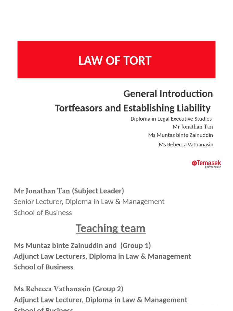 Introduction to Tort Law Basics | PDF | Tort | Trespass
