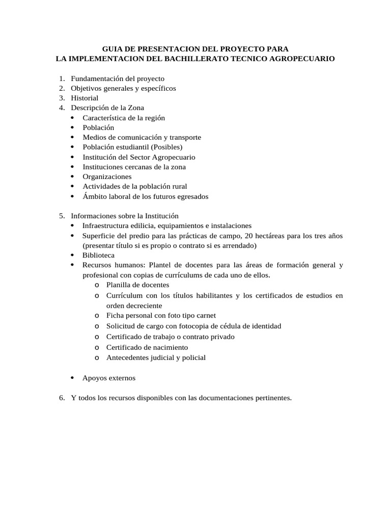 Guia de Presentacion Del Proyecto | PDF