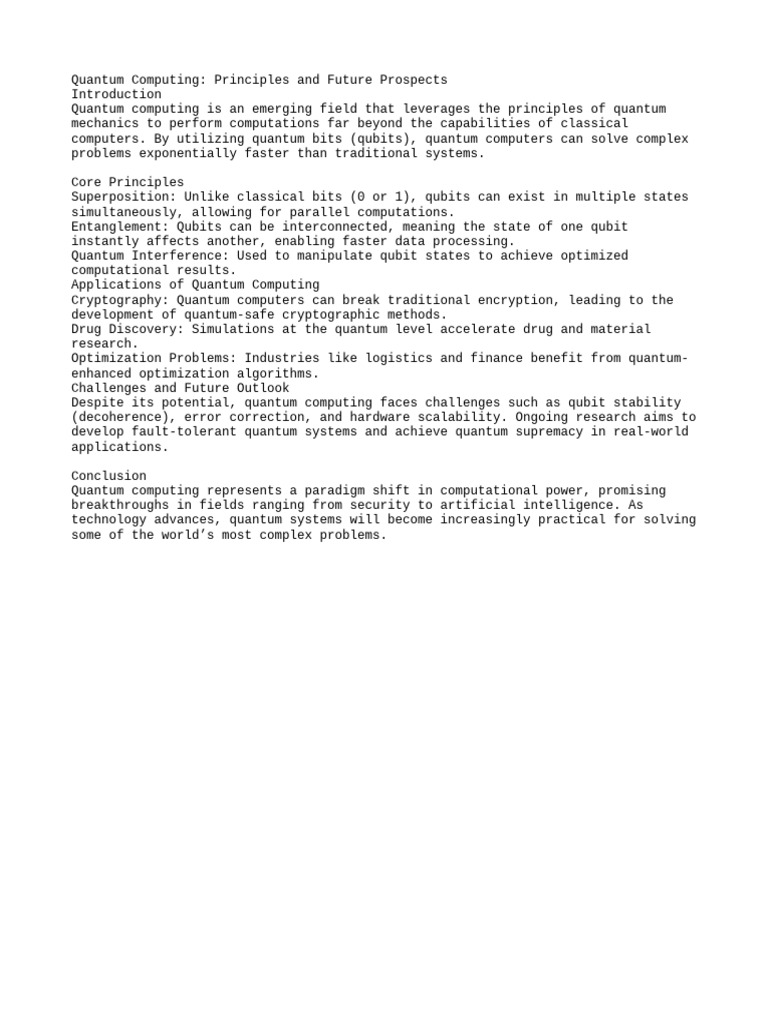 Quantum Computing Principles | PDF