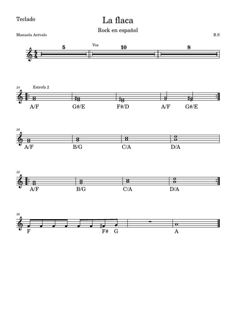 La Flaca-Teclado | PDF