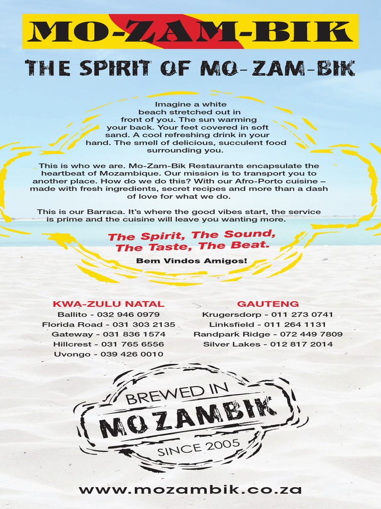 Mozambik Restaurant Menu Overview | PDF | Cuisine | Foods