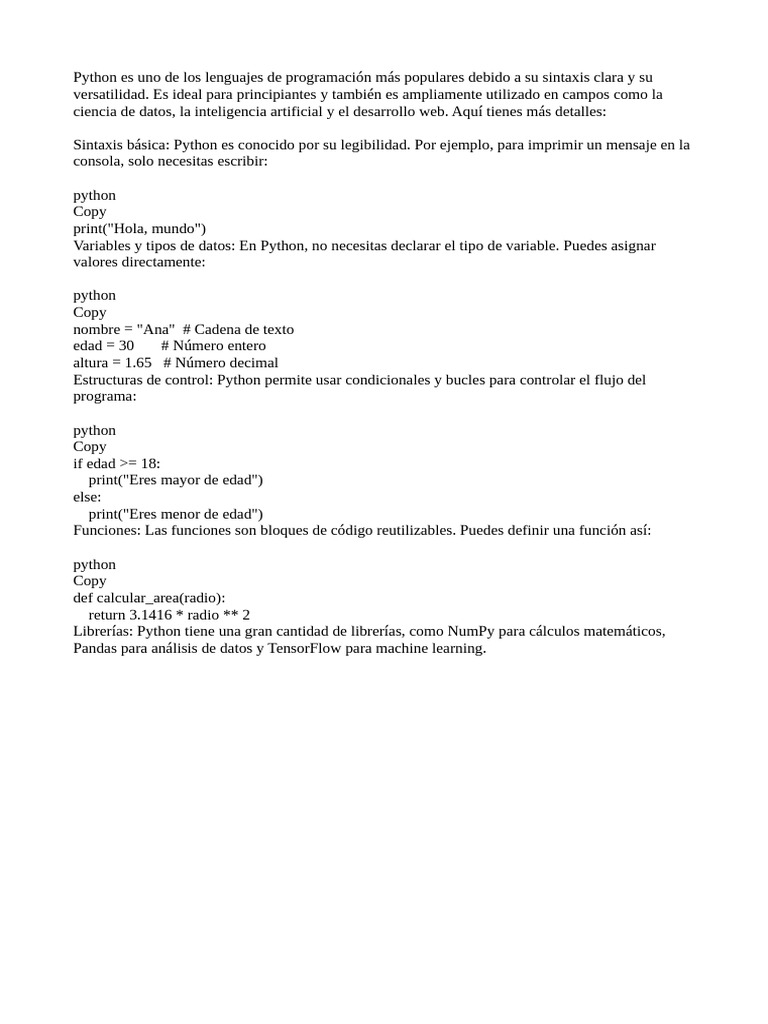 Guía de Programación en Python | PDF