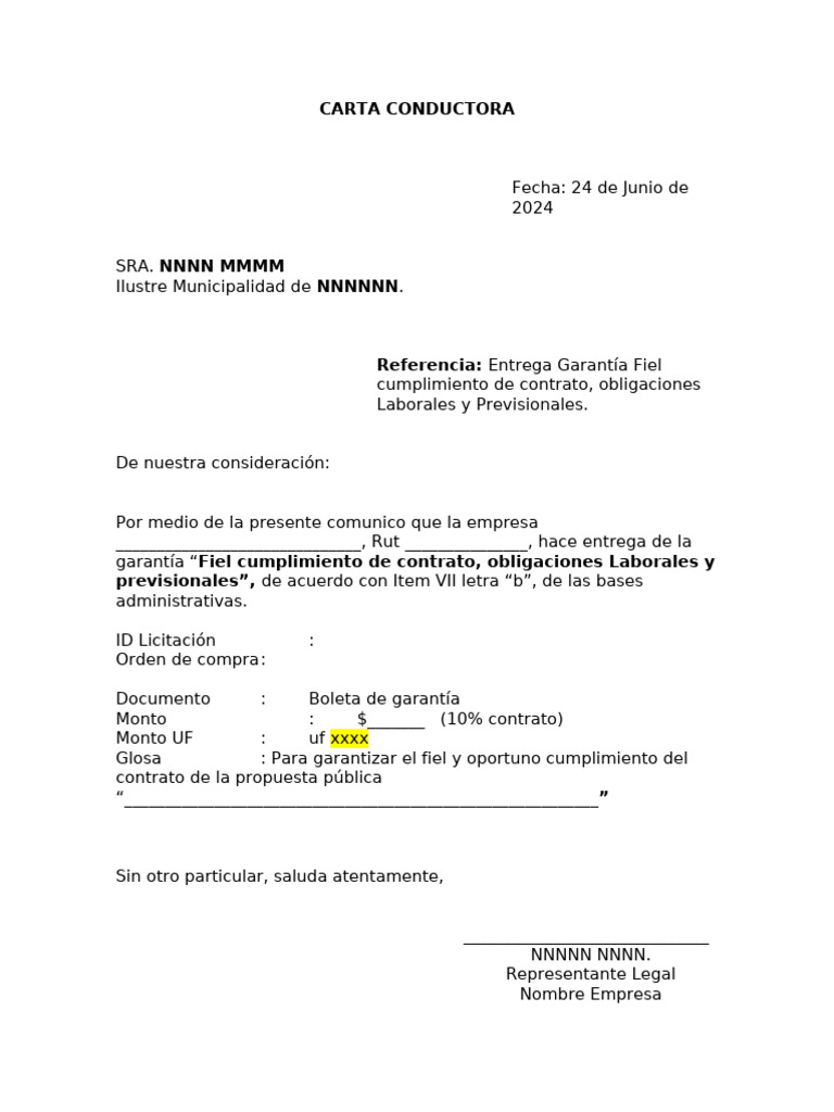 Carta Conductora | PDF