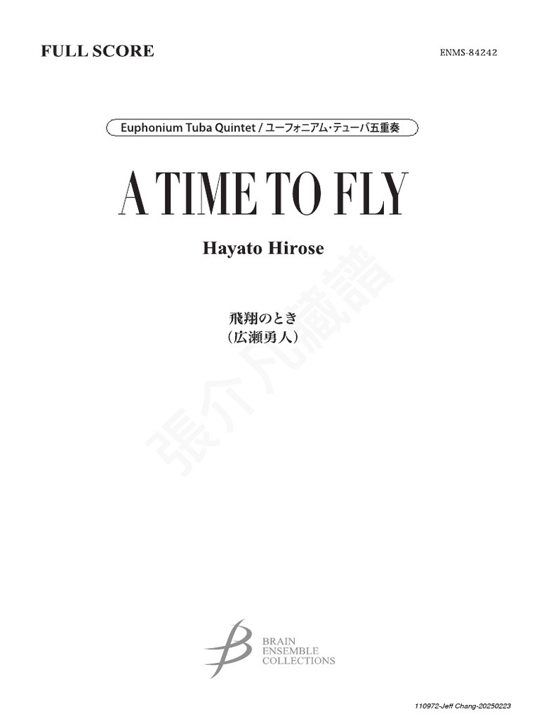 A Time To Fly For 3 Eup and 2 Tuba - Sc+pts | PDF | Instruments de musique européen | Hauteur ...