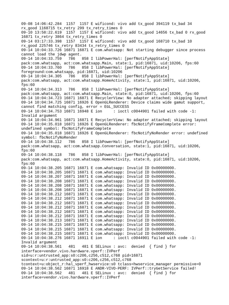 WhatsApp Performance Log Analysis | PDF | System Software | Process (Computing)