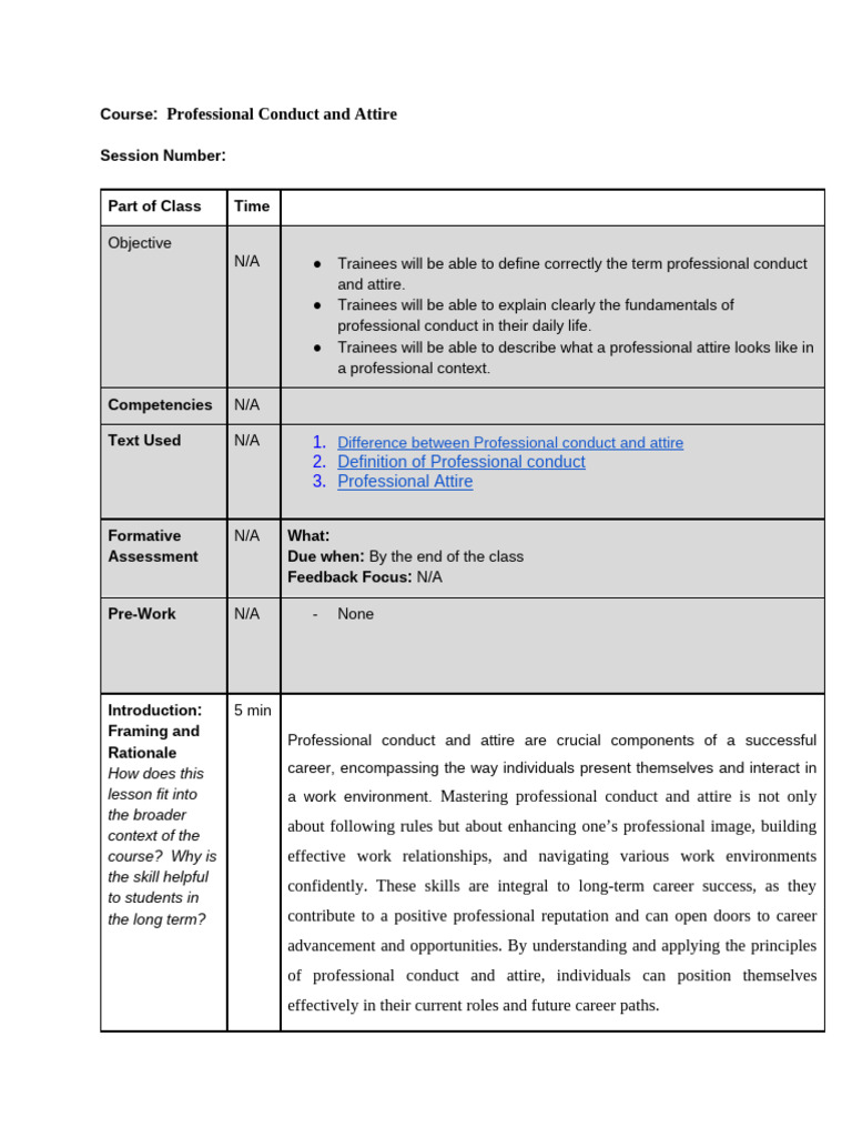 Mastering Professional Conduct & Attire | PDF | Learning | Human ...