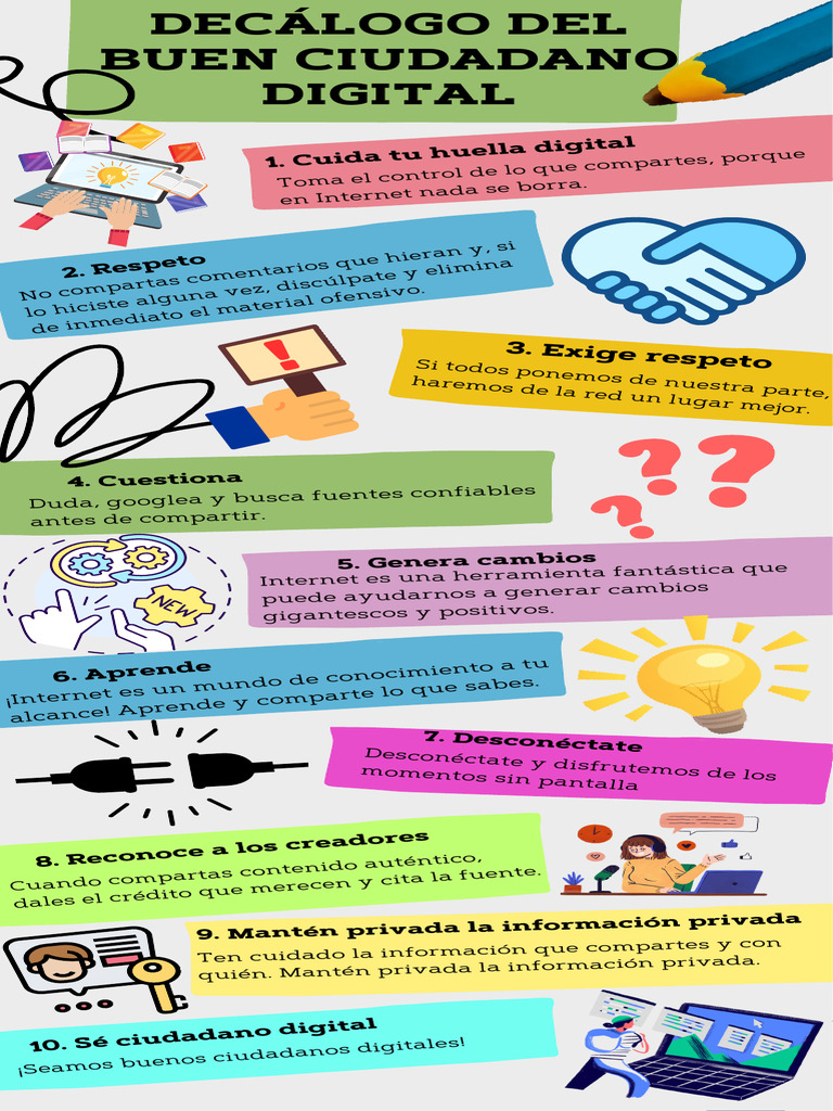 Infografía Decálogo Del Buen Ciudadano Digital | PDF