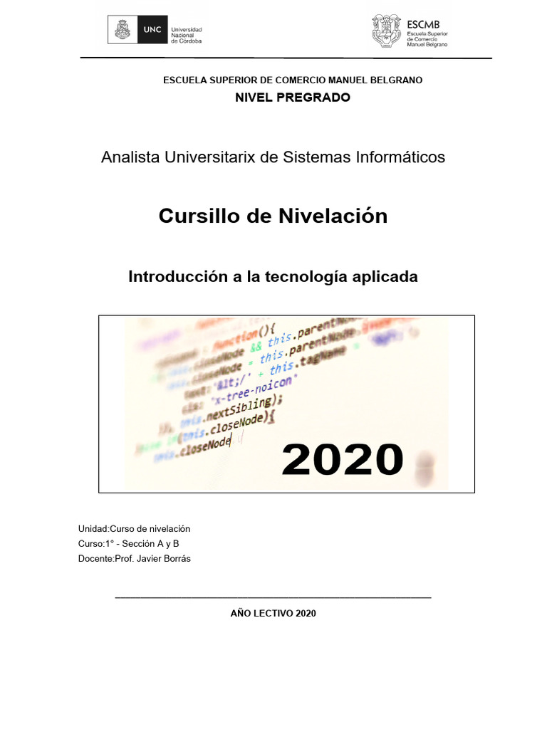 ESCMB-AUSI-2020-Introducción A La Tecnología Aplicada.v2.0 | PDF | Álgebra de Boole | Enseñanza ...