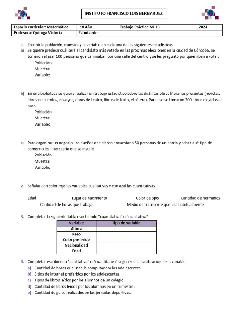 Trabajo Pr-Ctico N - 15 | PDF