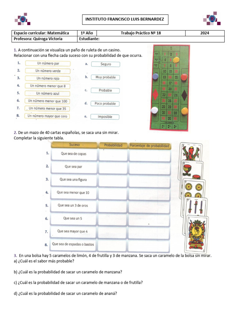Trabajo Pr-Ctico N - 18 | PDF | Probabilidad | Probabilidades y estadísticas