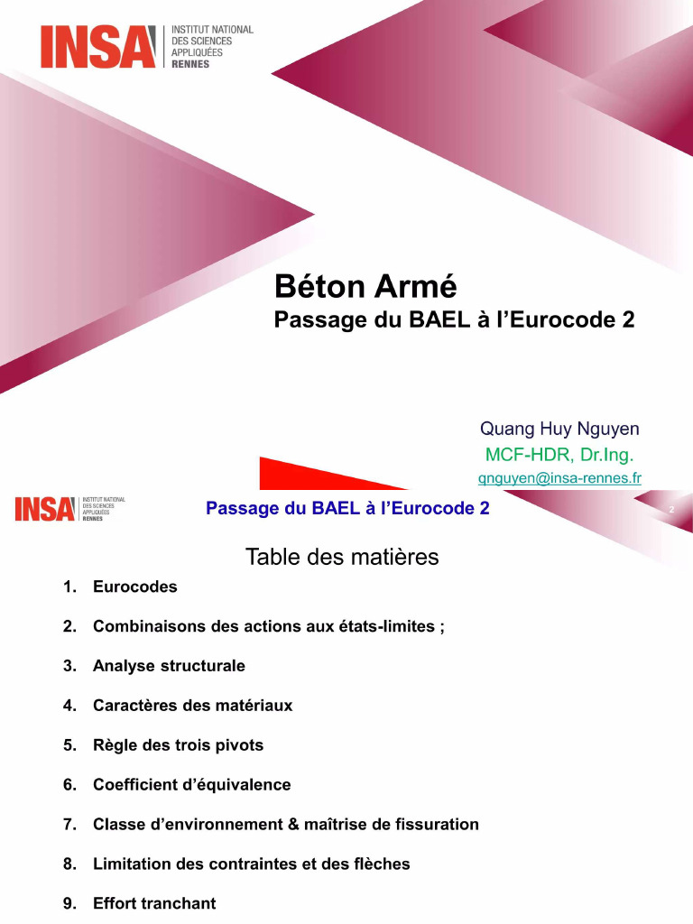 Passage du bael à l'eurocode 2 | PDF