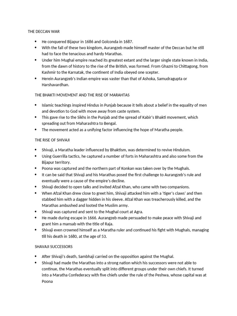 The Deccan War | PDF