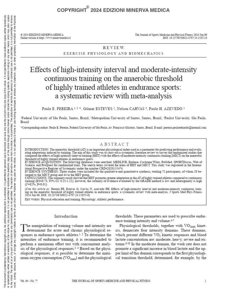 2024 Effects of High Intensity Interval and Moderate Intensity Continuous Training On The ...