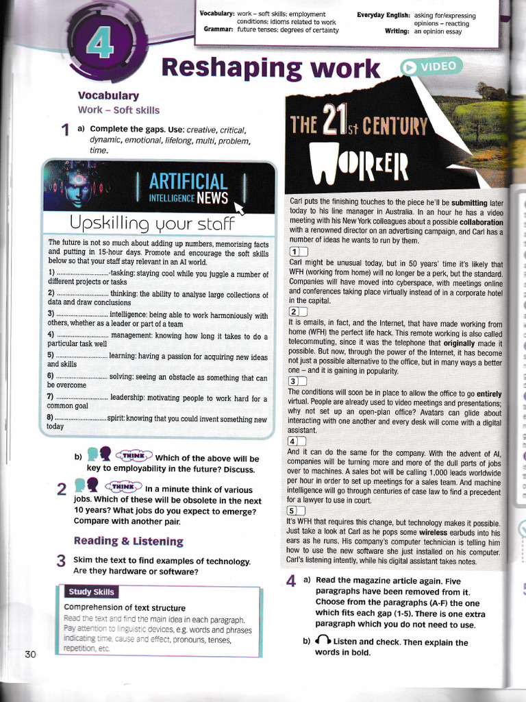 New Enterprise B2+ Student's Book Units 4-6 | PDF | Linguistics | Languages