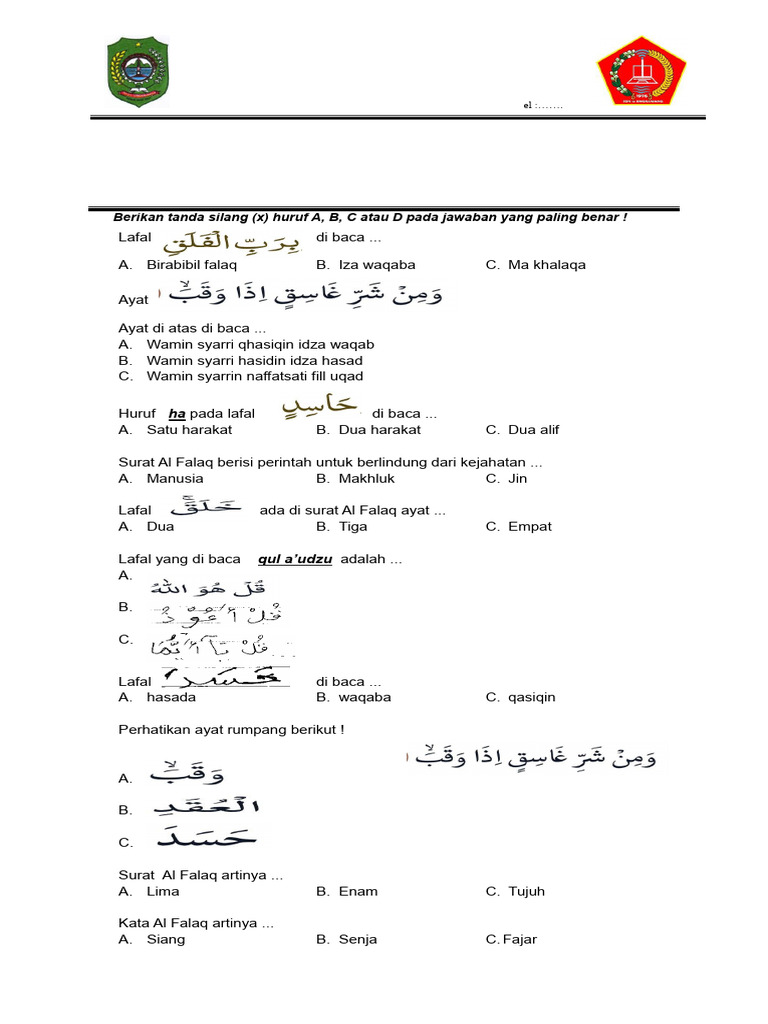 Soal STS PAI KLS 2 S.2 2024-2025 | PDF