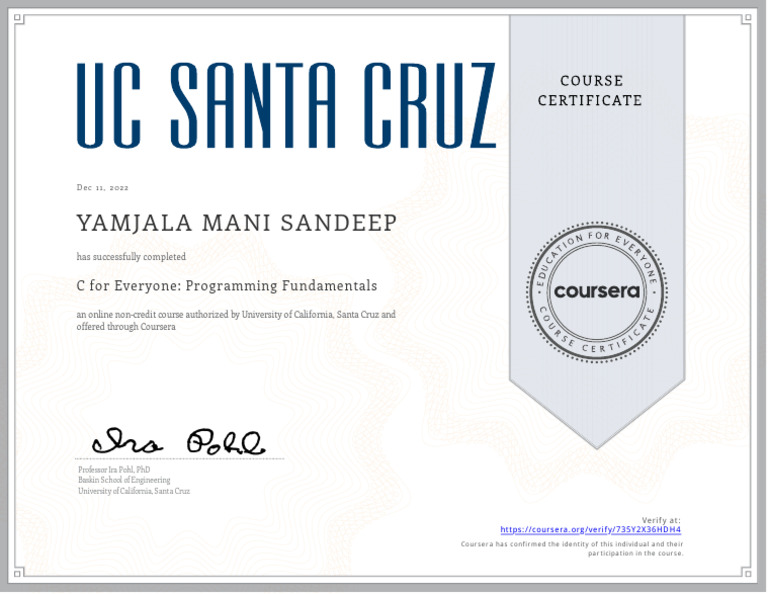 C Language Coursera | PDF