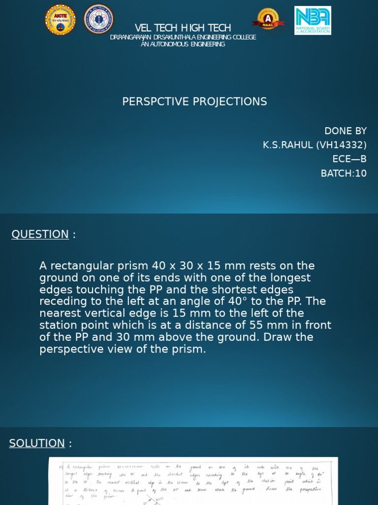 Perspective Projection of Rectangular Prism | PDF