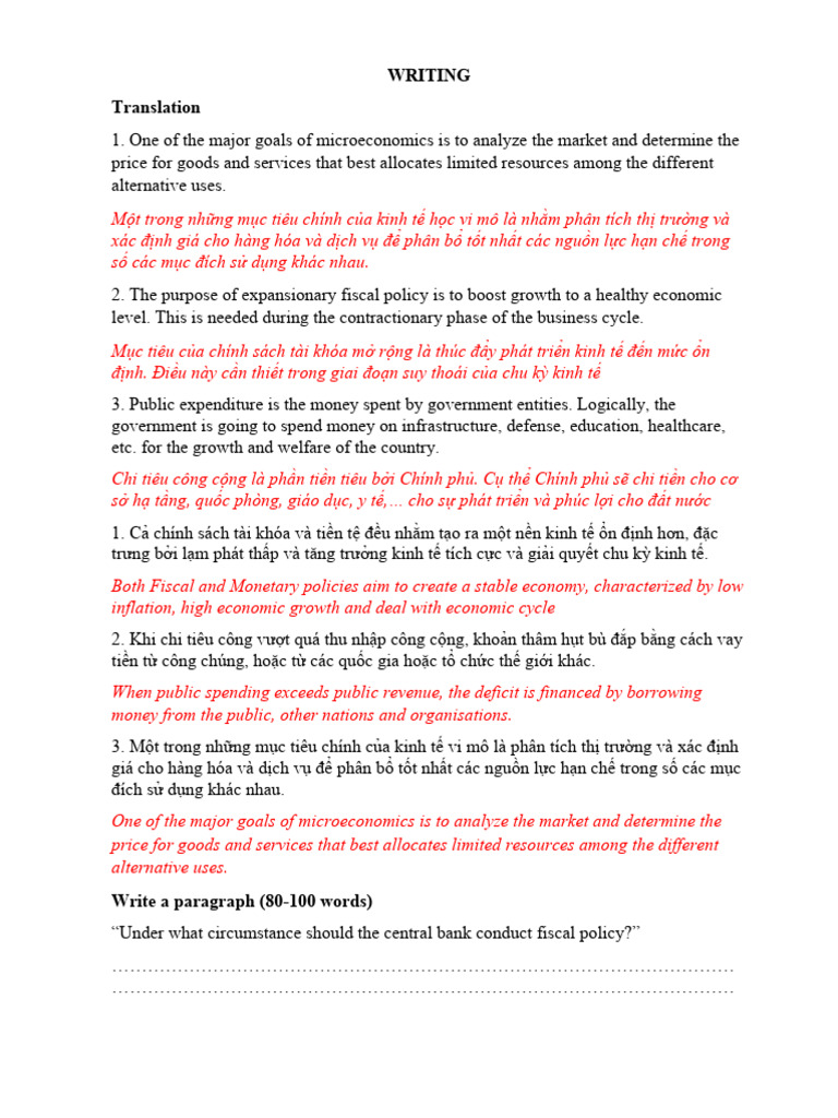 Writing - Translate | PDF