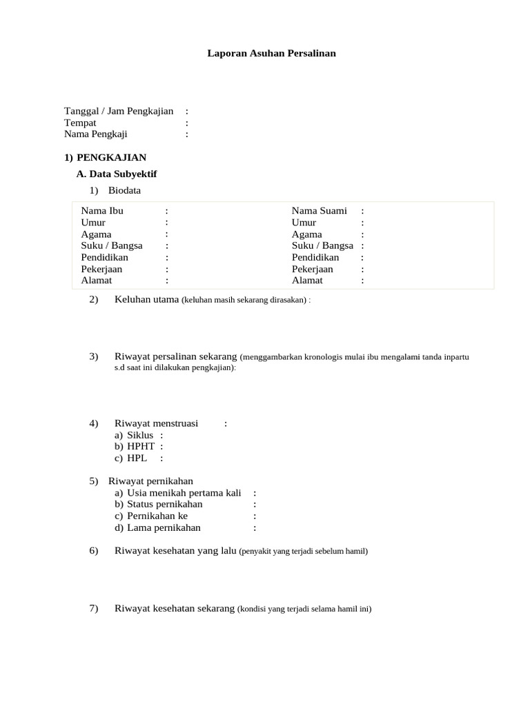 2 - Form Askeb Persalinan FIX Edit | PDF