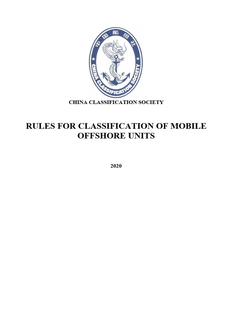 Rules for Classification of Mobile Offshore Units 2020 Part 1 | PDF