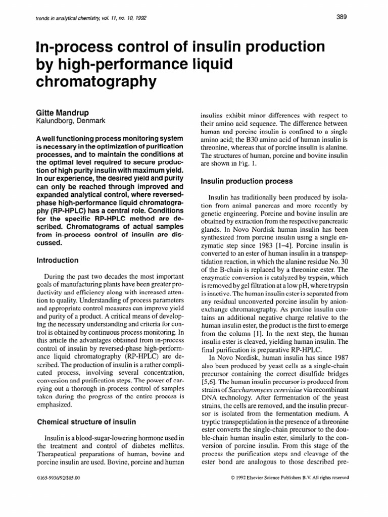 In-Process Control of Insulin Production by High-Performance Liquid ...