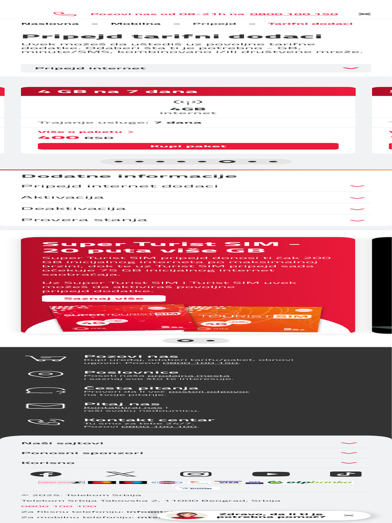 Pripejd Tarifni Dodaci Mts - Tvoj Svet | PDF