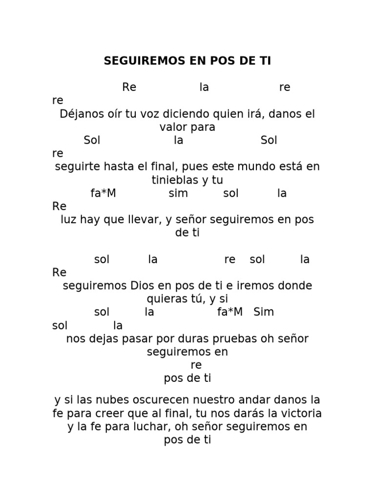 Acordes - Seguiremos en Pos de Ti | PDF