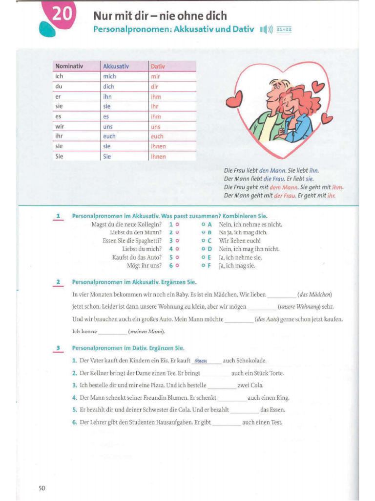 Pronomen-Akk-Dat A1 GR Aktiv | PDF