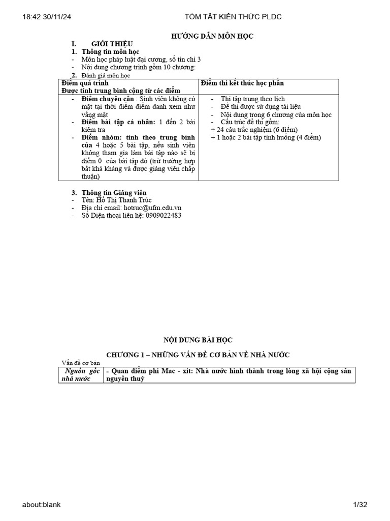 Tóm Tắt Kiến Thức PLDC | PDF