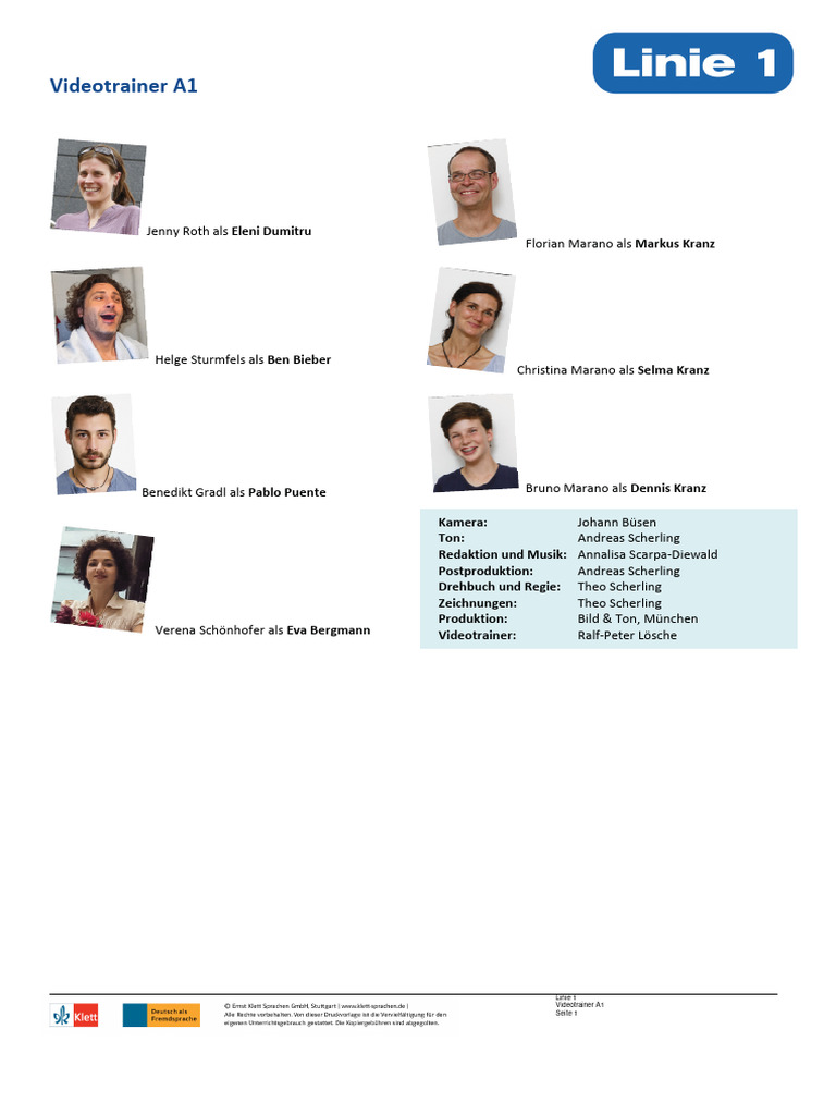 Linie 1 A1 Videotrainer - Arbeitsblaetter | PDF