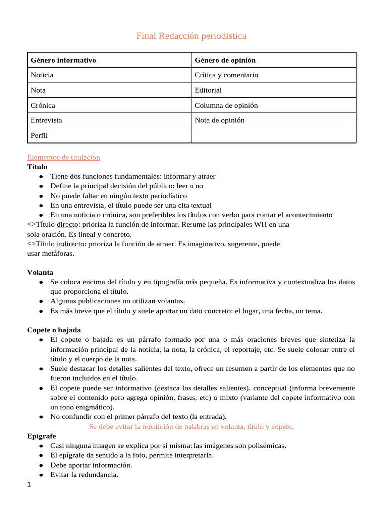 Final Redacción Periodística | PDF